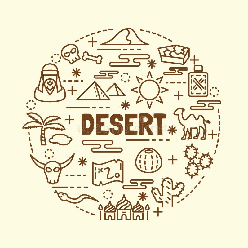Desert elements stock vector. Illustration of nomad, mahal - 58095045