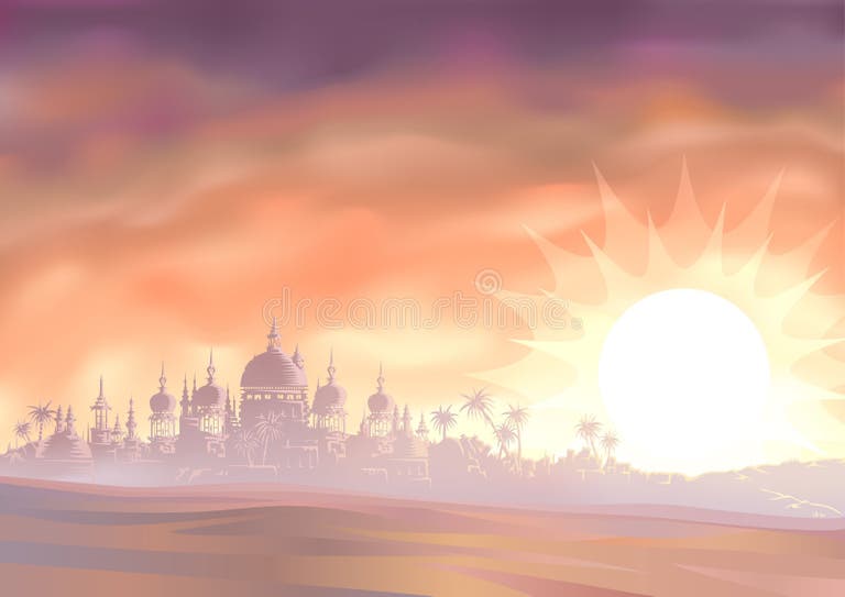 Desert Mirage Landscape Stock Illustrations – 4,854 Desert Mirage ...