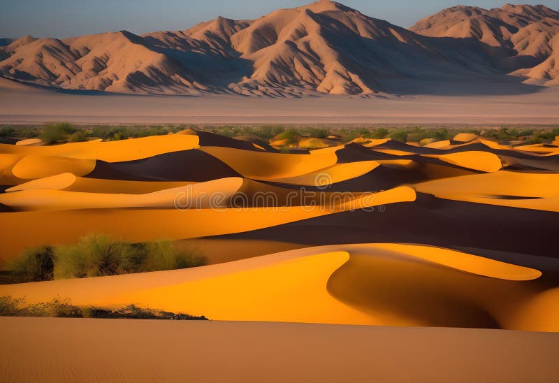 Mirage Effect in the Scorching Desert Heat Stock Illustration ...
