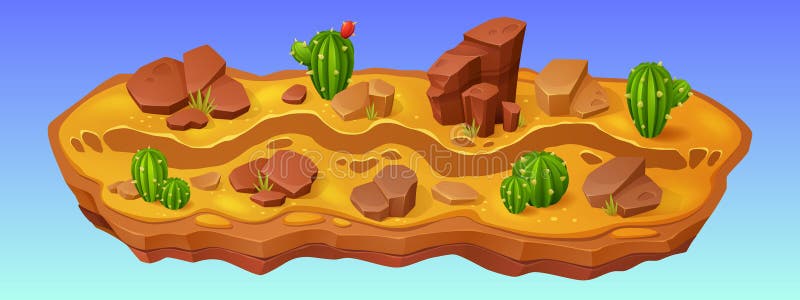 Desert Mobile Ui Game Level Map with Road Cartoon Stock Vector ...