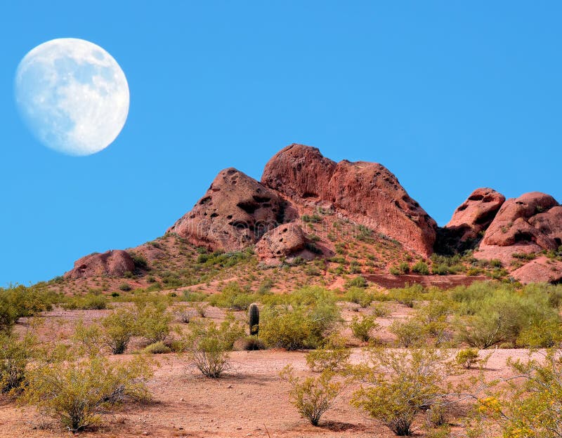 Desert Moon stock photo. Image of outdoors, mexico, severe - 48561548