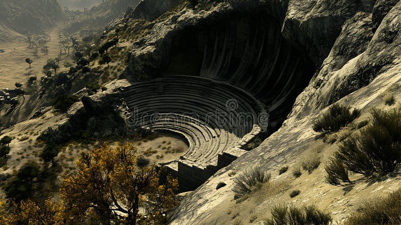 Old Ruined Stone Amphitheatre Stock Illustrations – 3 Old Ruined Stone ...