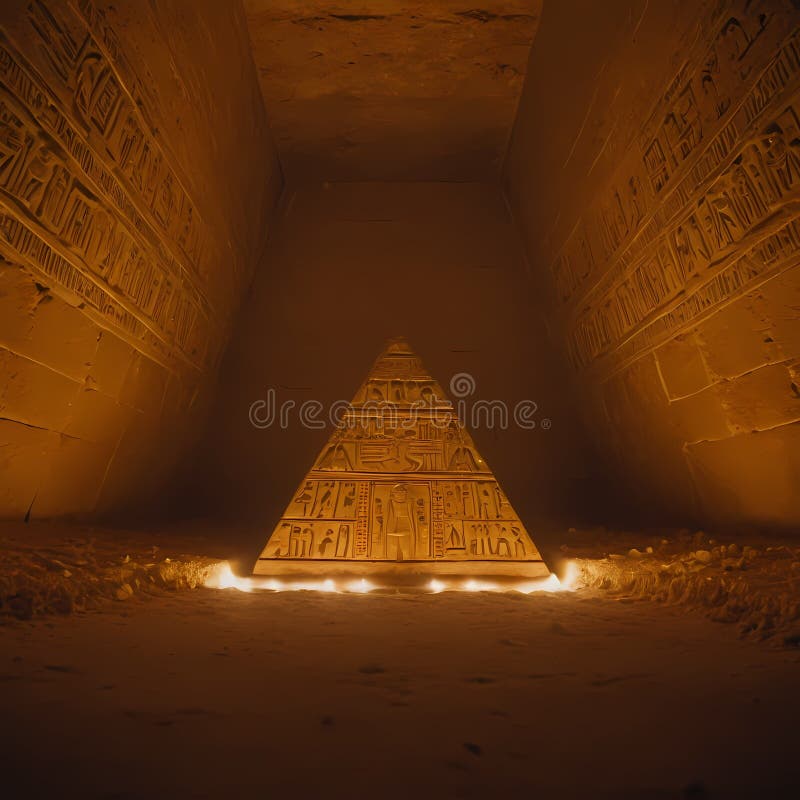 Desert Night Scene with Pyramids Stock Image - Image of tranquil ...