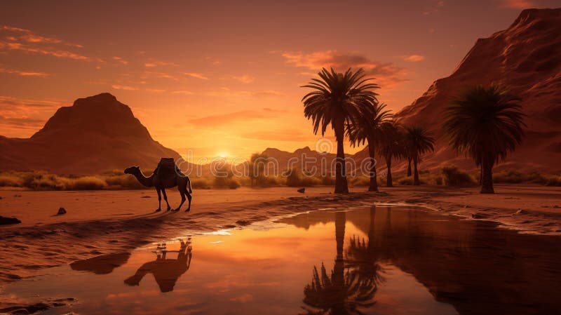 Desert Oasis: Real Photo Capture with Ample Copy Space Stock ...
