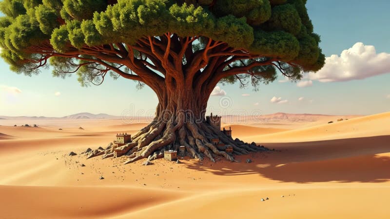 Desert Oasis Tree stock video. Video of sand, scenic - 366570417