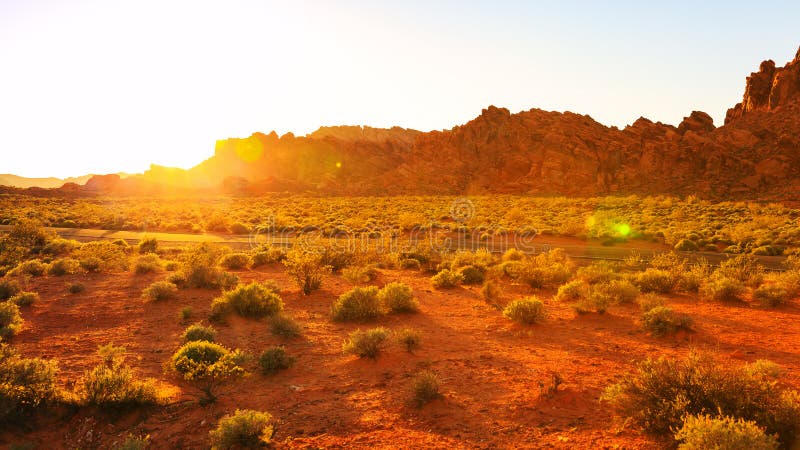 Desert over sunset, Nevada stock image. Image of sunset - 70459865