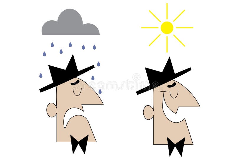 Head Profile with Storm Cloud and Clear Sky. Stock Illustration ...