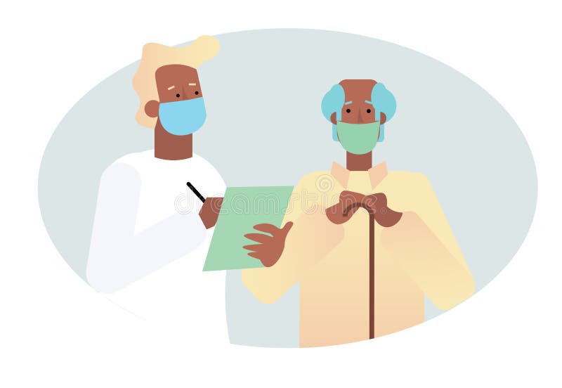 Doctor the Doctor Examines and Interviews the Patient, Senior Man ...