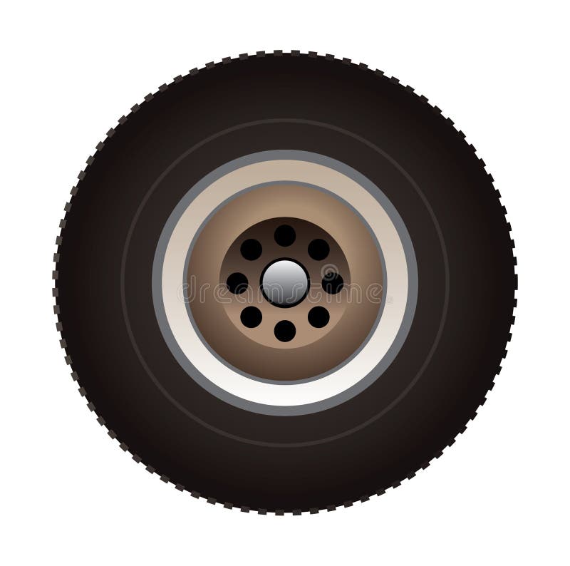 Deteiled Vintage Car Wheel, Front View. Stock Vector - Illustration of ...