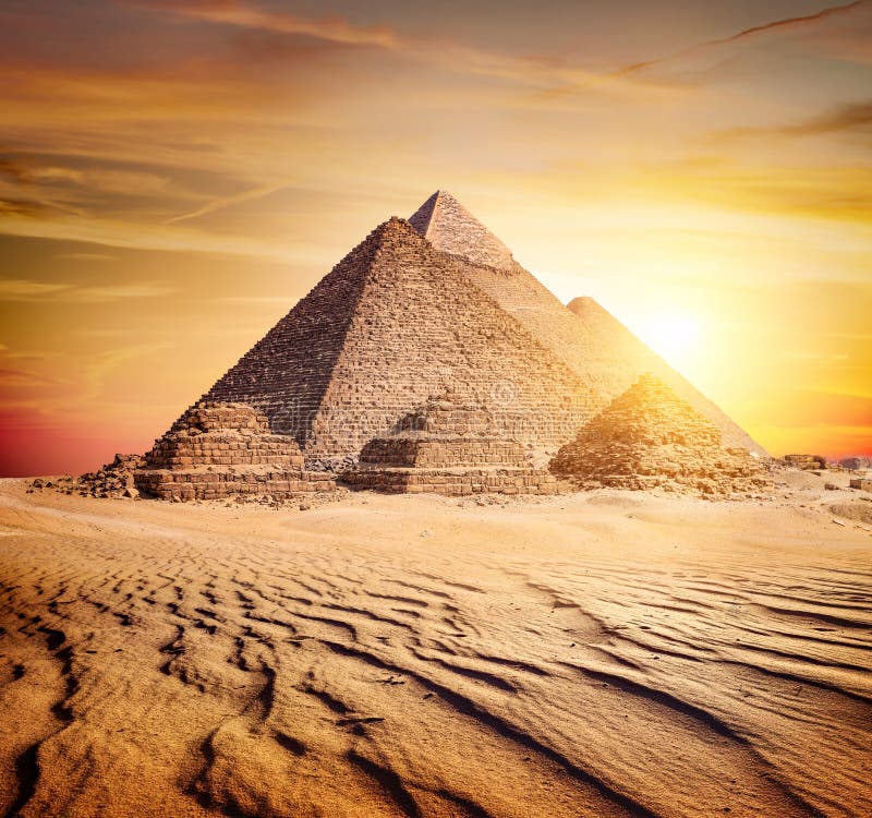 Pyramid in sand stock photo. Image of pharaoh, egyptian - 144670366
