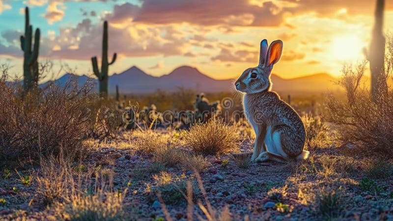 Desert Rabbit stock photo. Image of travel, journey - 373234406