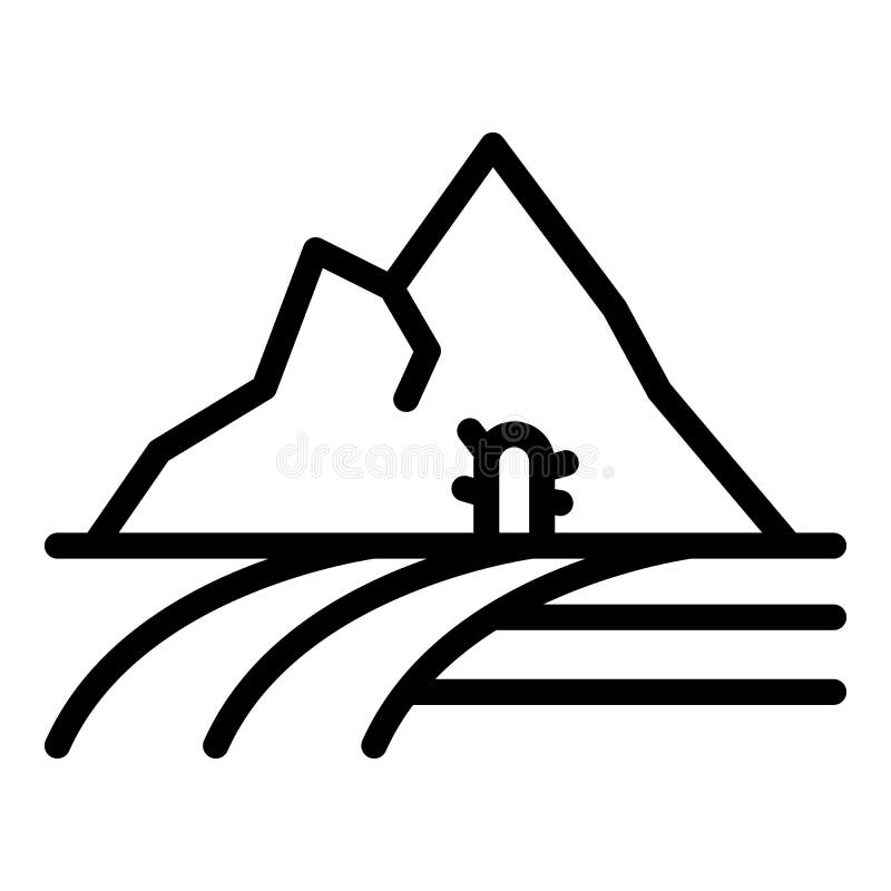 Desert Ranch Icon, Outline Style Stock Vector - Illustration of poster ...