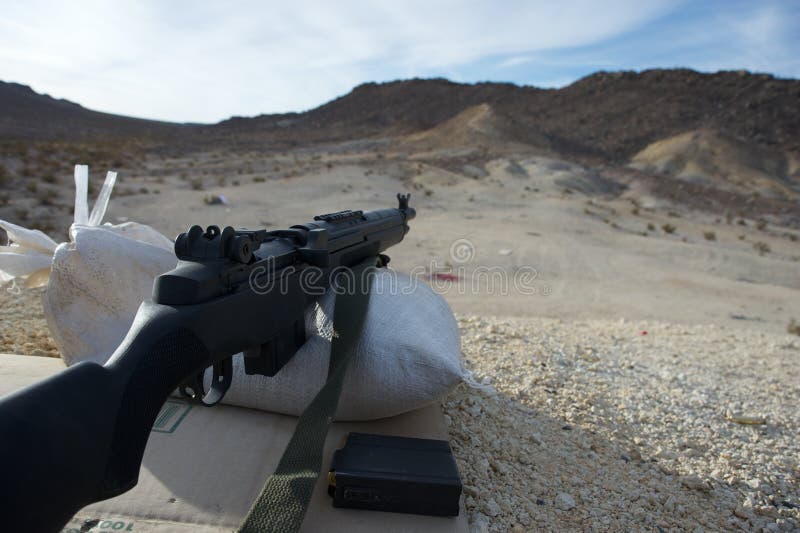 Desert rifle stock image. Image of trigger, semiauto - 28234883