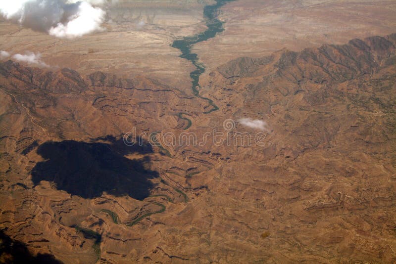 Desert river and cloud stock image. Image of plane, view - 951919