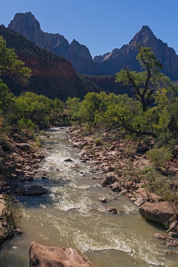 A Desert River Cutting through the Desert Shadows Stock Image - Image ...