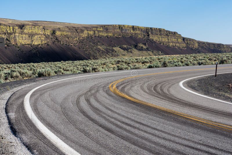 Desert Road in Eastern Washington State, USA Stock Photo - Image of ...