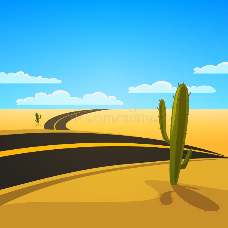 Desert Road stock vector. Illustration of scenery, design - 40539368
