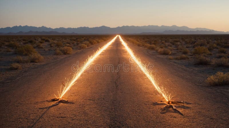 Sparkling Desert Road at Sunset: a Stunning Long Exposure Photograph ...
