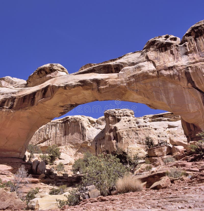 Desert Rock Arches from Arches National Park Stock Image - Image of ...
