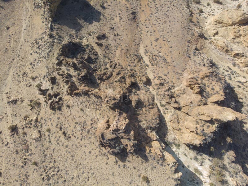 Desert with Rocks, Top View, Texture with Space Stock Photo - Image of ...