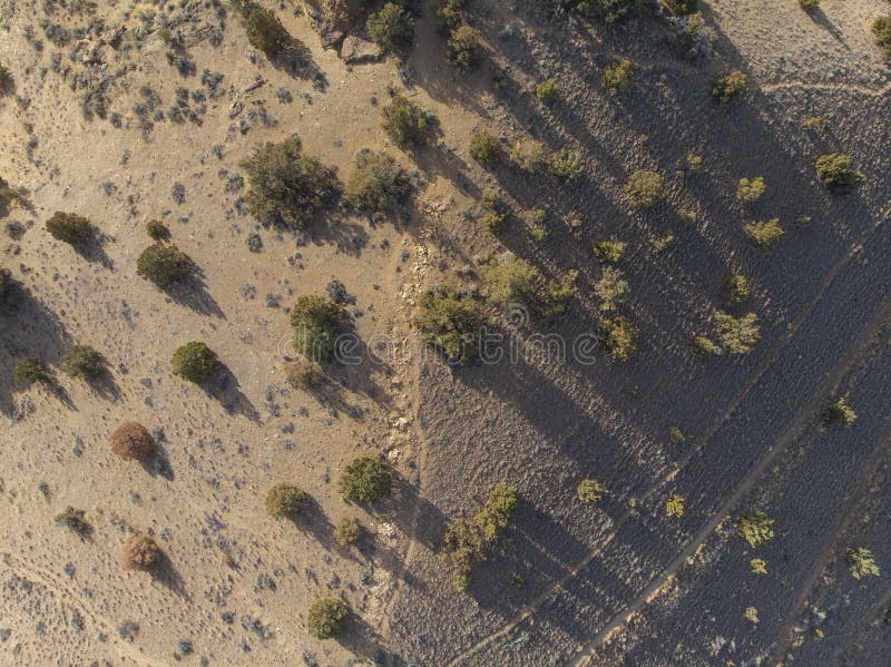 Desert with Rocks, Top View, Texture with Space Stock Photo - Image of ...