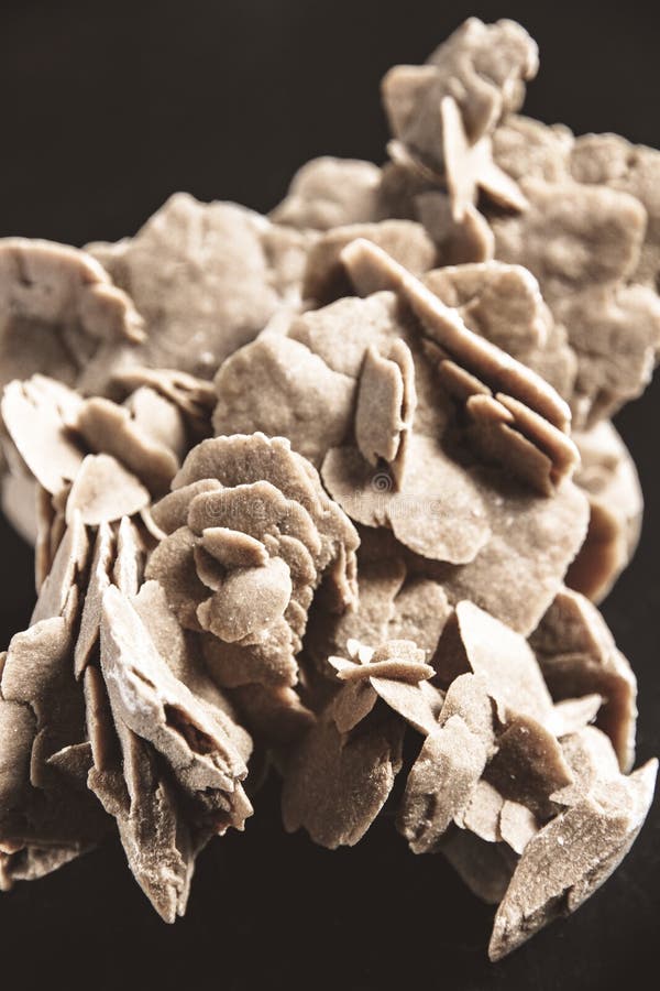 Desert Rose Crystal Isolated on Black Background Stock Image - Image of ...