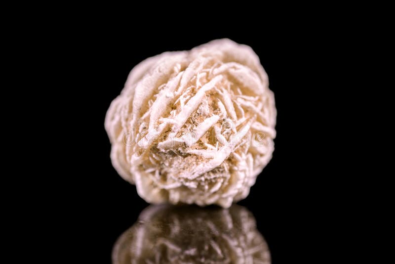 Desert Rose Sand Rose Black Background Healing Stone Stock Photos ...