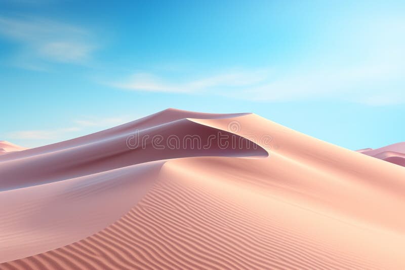 Desert Sand Dunes. 3d Render of Desert Dunes Stock Illustration ...