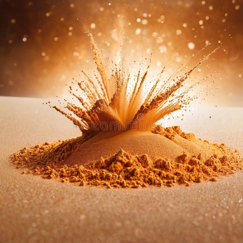 Desert Sand Dunes Exploding in Burst of Dust Stock Illustration ...