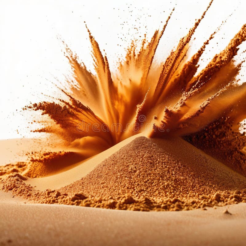 Desert Sand Dunes Exploding in Burst of Dust Stock Illustration ...