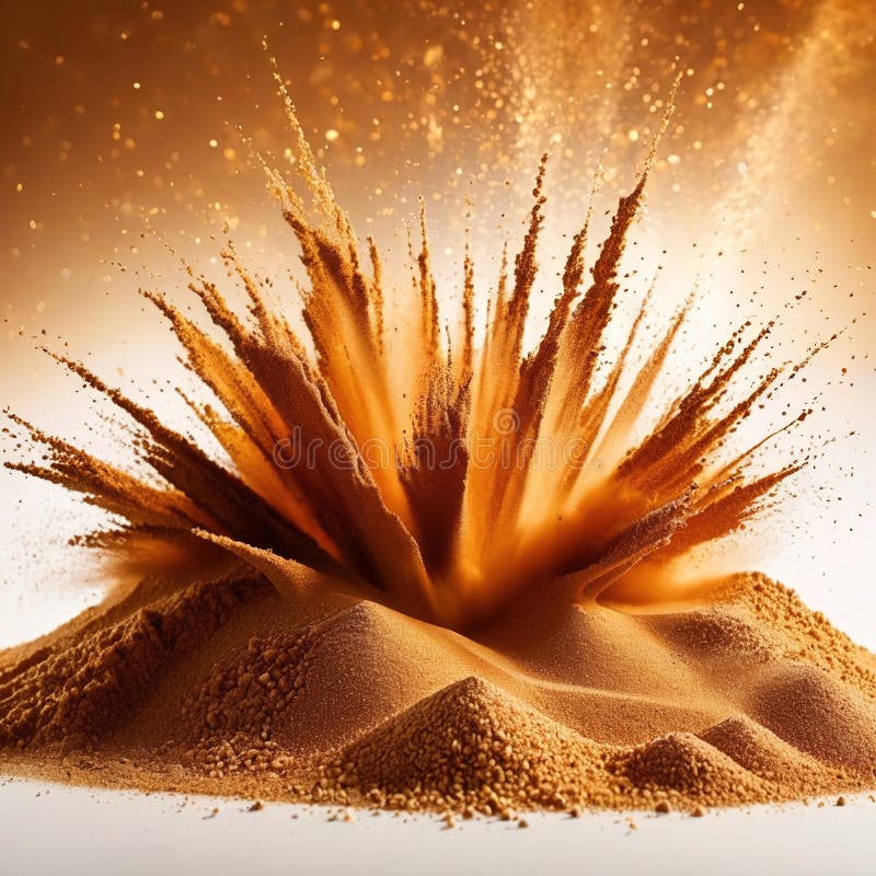 Desert Sand Dunes Exploding in Burst of Dust Stock Illustration ...