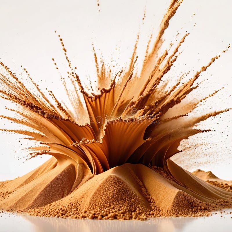 Desert Sand Dunes Exploding in Burst of Dust Stock Illustration ...