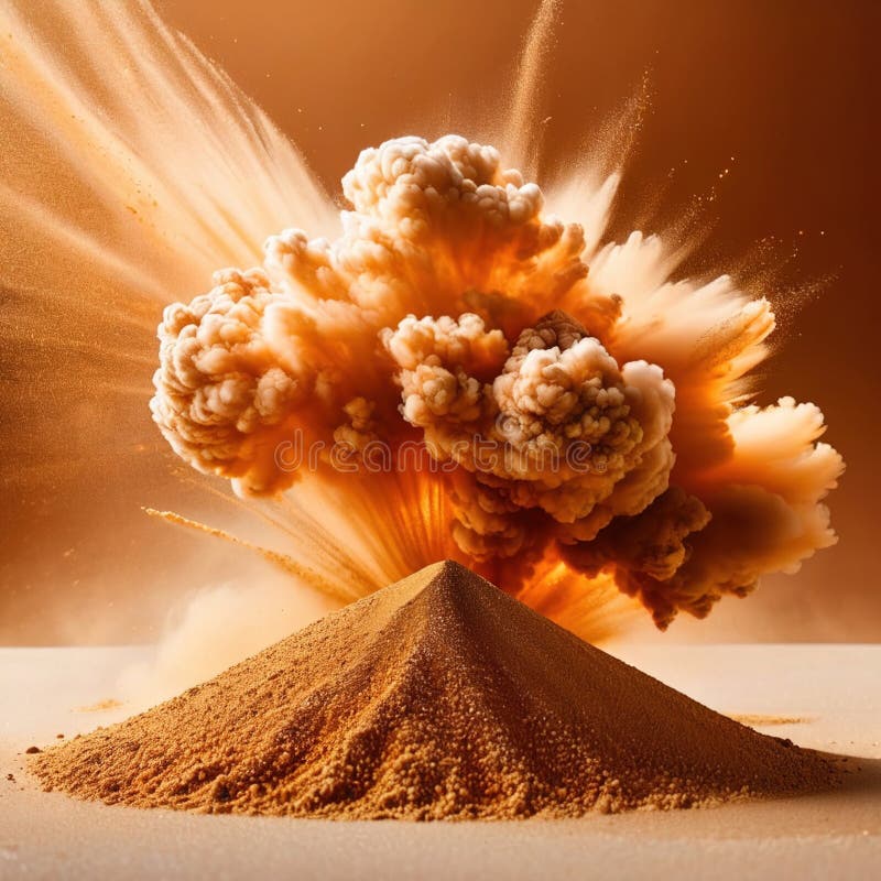 Desert Sand Dunes Exploding in Burst of Dust Stock Illustration ...