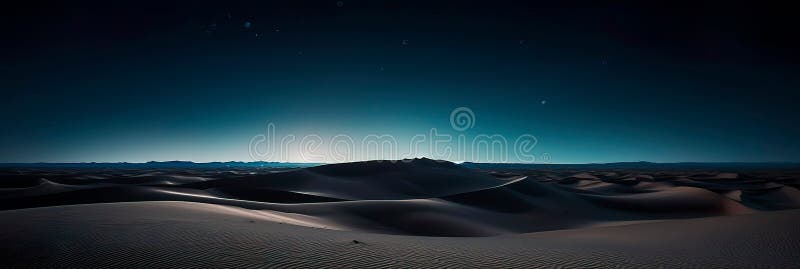 Desert Sand Dunes Illuminated by the Soft Light of a Full Moon ...