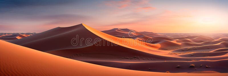 Desert Sand Dunes Illuminated by the Soft Light of a Full Moon ...