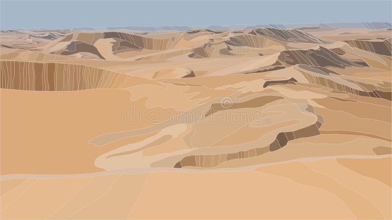 Desert Sand Dunes Realistic Vector Illustration Stock Vector ...