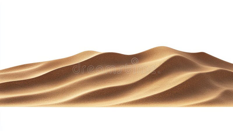 Desert Sand Pile, Dune Isolated on White, with Clipping Path, Side View ...