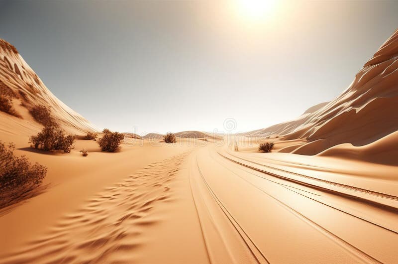 Desert sand road stock illustration. Illustration of vacation - 314987430