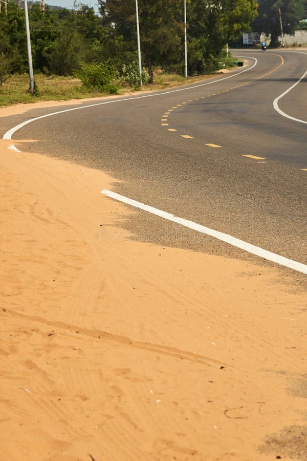 Desert Sand Steps on an Asphalt Road. Stock Image - Image of vintage ...