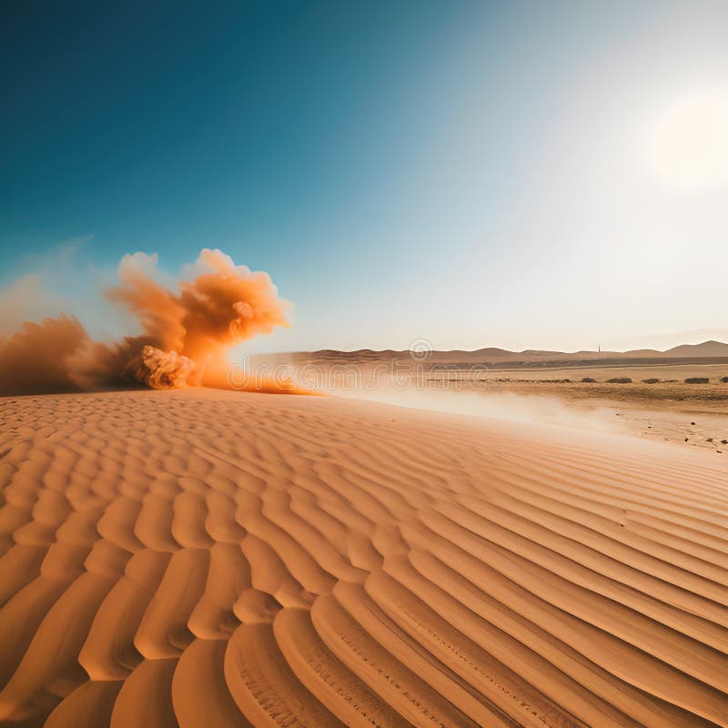 Desert Sand Storm Cloud, Generative Ai Stock Illustration ...