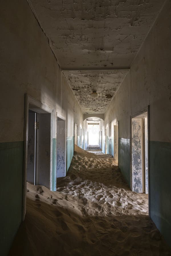 Desert Sand Take Building Over in Diamond Ghost Town Stock Photo ...