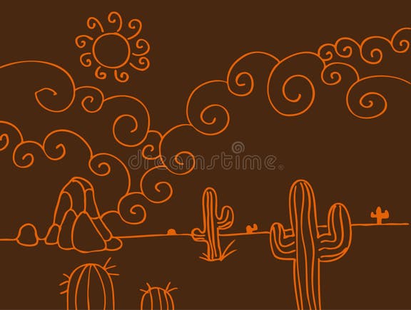 Desert Scene Line Art Stock Illustrations – 803 Desert Scene Line Art ...