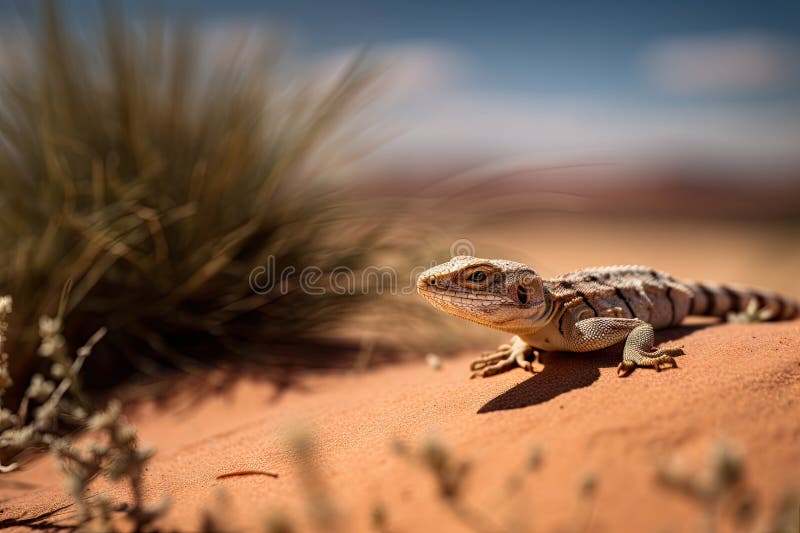Desert Lizard Basking in the Sun, Its Skin Shimmering Stock ...