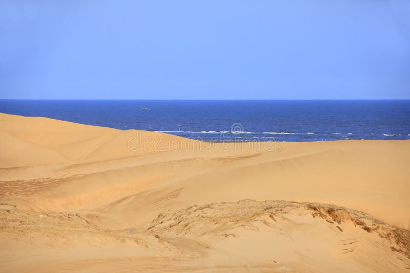 The desert by the sea stock photo. Image of hill, environment - 121452682