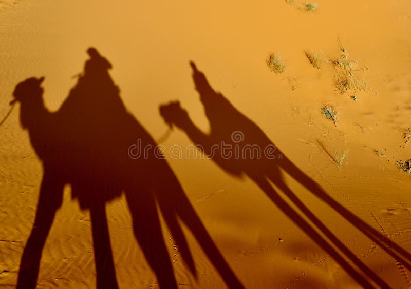 Sahara Desert Shadows in Africa. Stock Photo - Image of people, desert ...