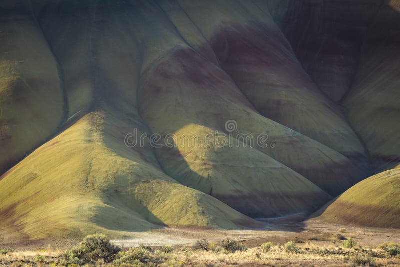 Desert Shapes and Colors, Painted Hills, Oregon Stock Image - Image of ...