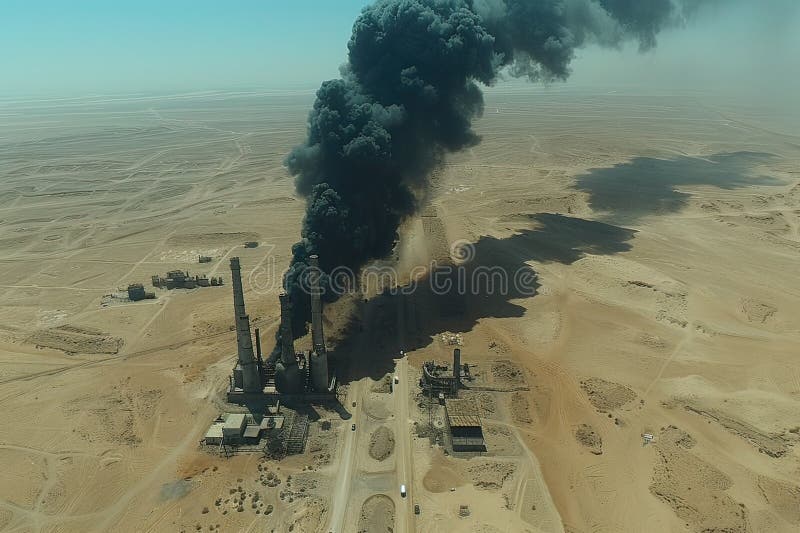 Smoke Coming from a Building in the Desert Shows a Possible Danger ...