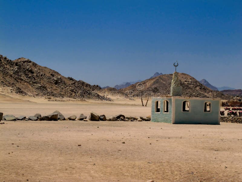 Desert with a Small Mosque, Egypt Stock Photo - Image of hurghada ...