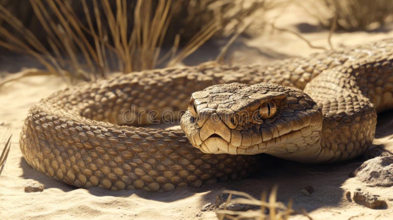 Desert Snake Close Up stock illustration. Illustration of landscape ...
