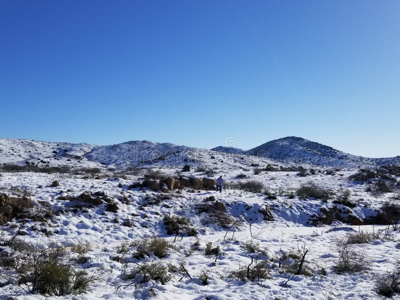 Desert snow stock photo. Image of snow, hills, mountain - 141901422